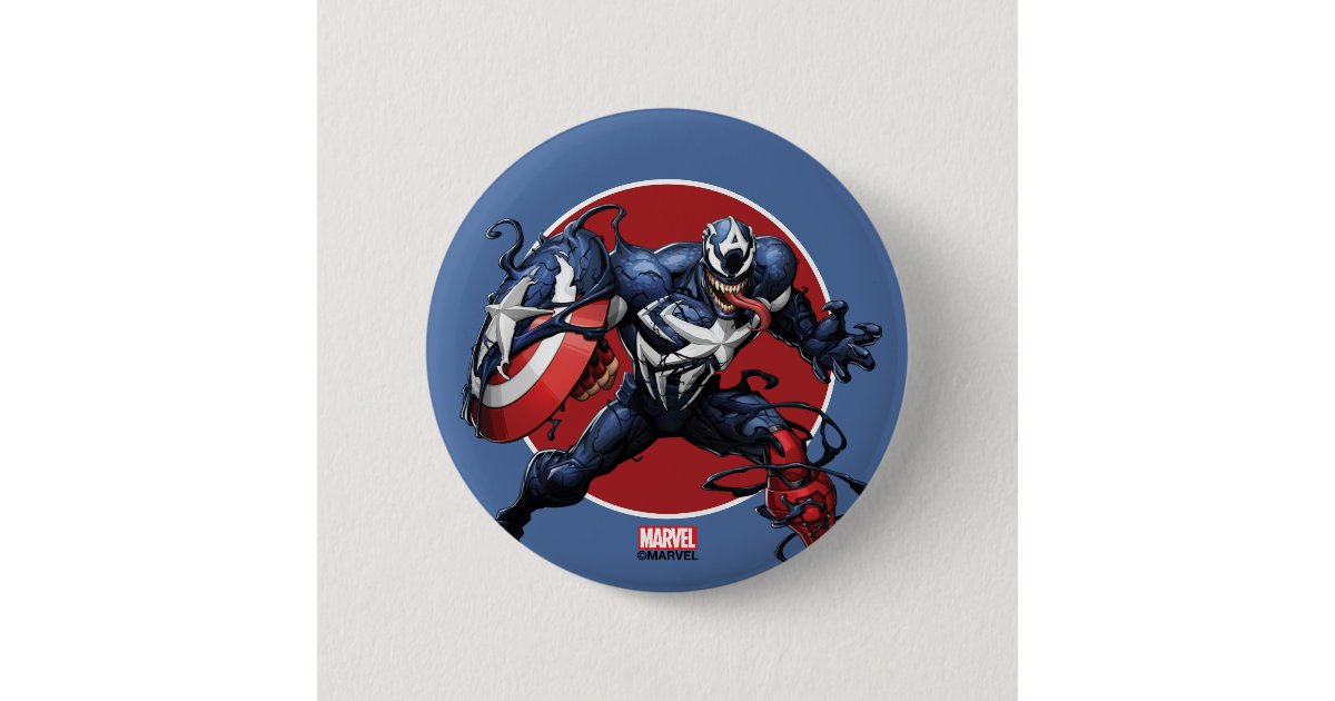 Venomized Captain America Button | Zazzle