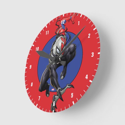 Venomized Spider-Man Peter Parker Round Clock | Zazzle