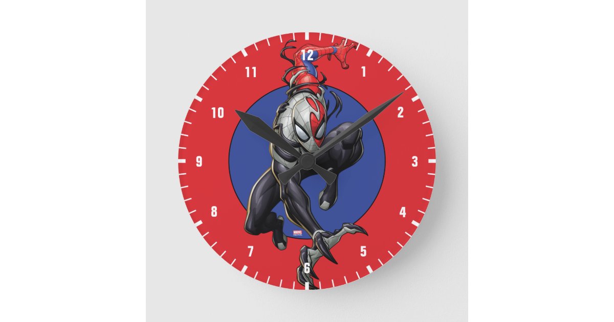 Venomized Spider-Man Peter Parker Round Clock | Zazzle