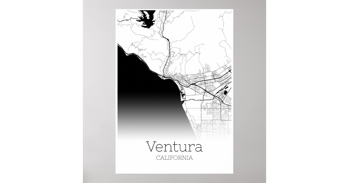 Ventura Map - California - City Map Poster | Zazzle