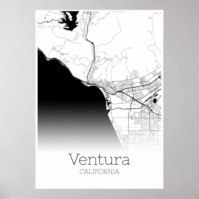 Ventura Map - California - City Map Poster | Zazzle