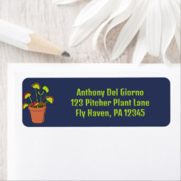 Venus Fly Trap Plant Graphic Return Address Label | Zazzle