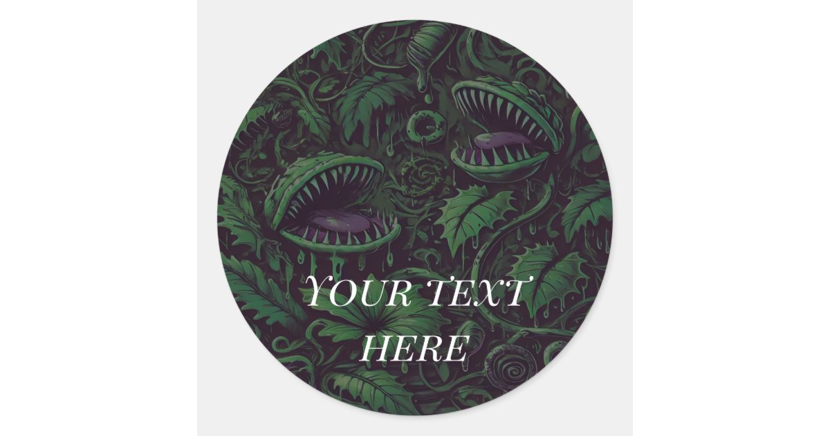 Venus Flytrap Green Slime Halloween Party Classic Round Sticker | Zazzle