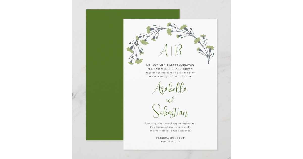 Verdant Floral Arch Wedding Invitation | Zazzle