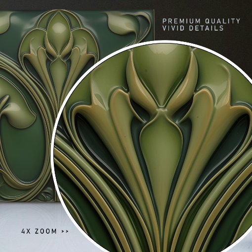 Verdant Vines: Art Nouveau Revival Ceramic Tile | Zazzle