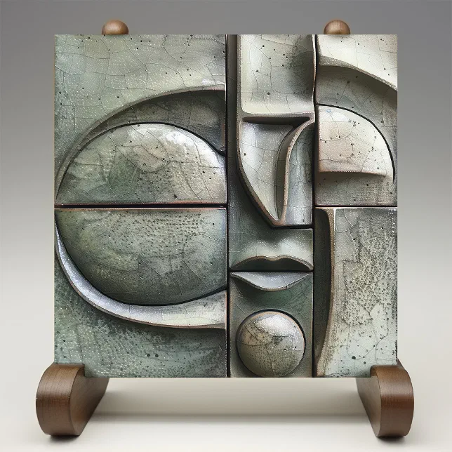 Verdant Vision Abstract Ceramic Tile | Zazzle