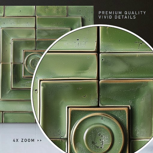 Verdant Visions Geometric Ceramic Tile | Zazzle