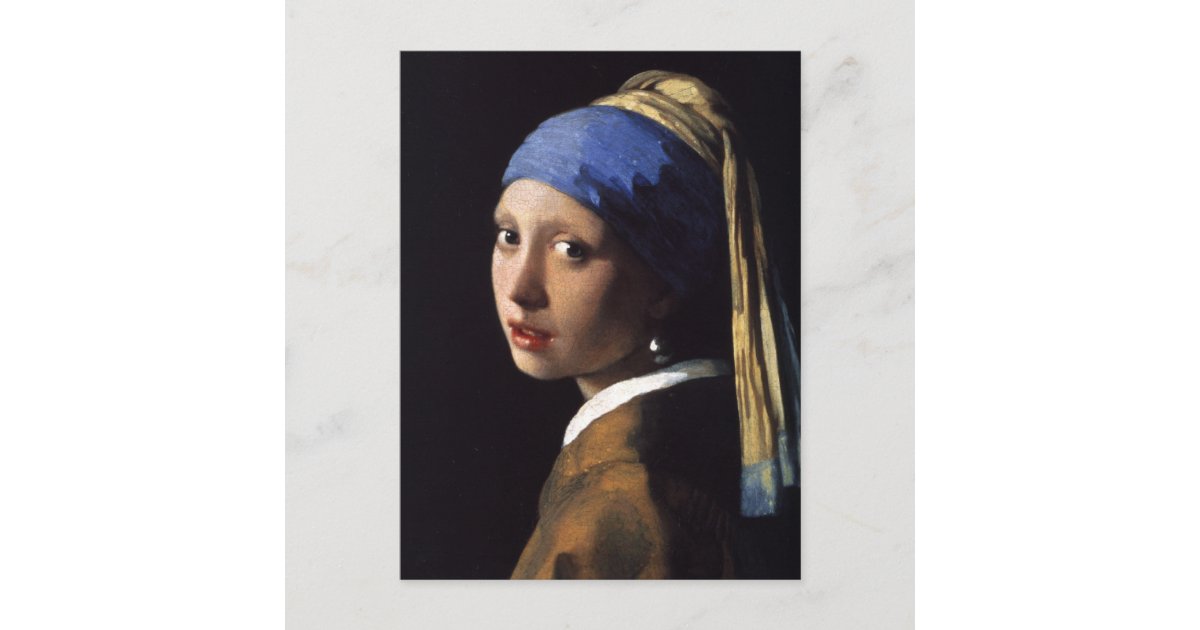 Vermeer Girl Pearl Earring Masterpiece Painting Postcard | Zazzle