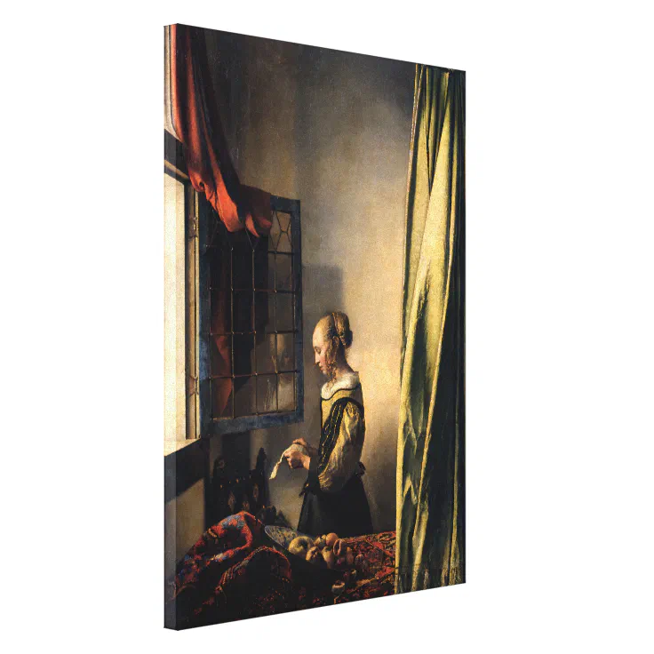 Vermeer - Girl Reading a Letter at an Open Window Canvas Print | Zazzle