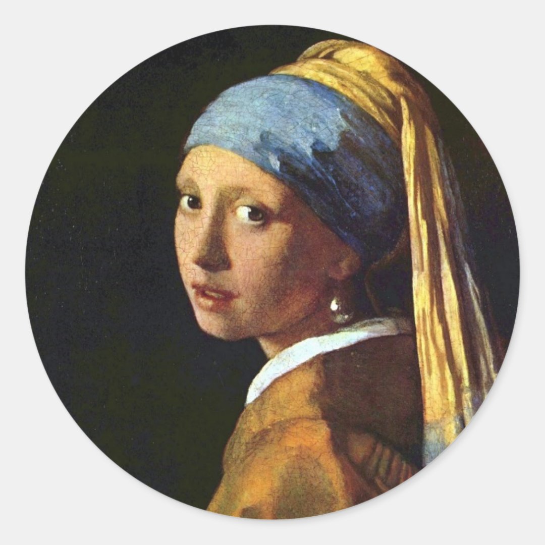 Vermeer: The Girl with Pearl Earring art sticker | Zazzle