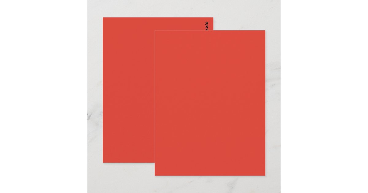 Vermilion Red Autumn Fall Season Solid Color Postcard | Zazzle