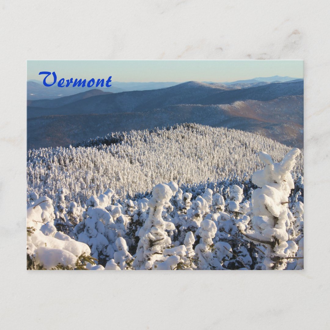 Vermont Green Mountains Mount Abraham Winter Postcard | Zazzle