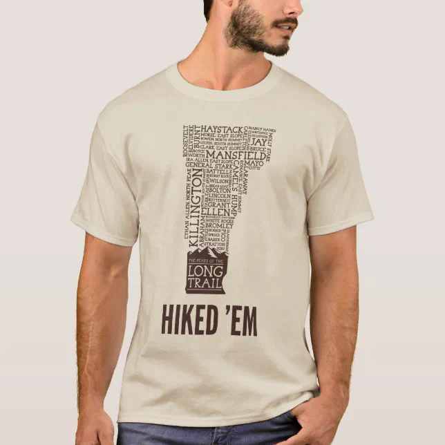 Vermont Long Trail Hiked T-Shirt (Brown Logo) | Zazzle