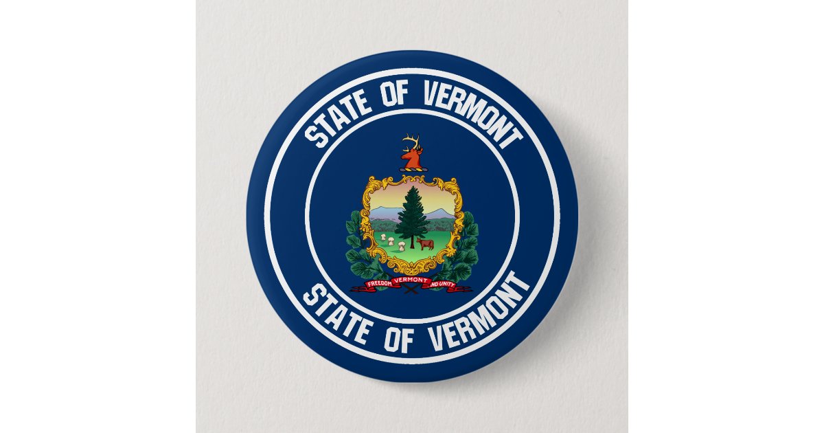 Vermont Round Emblem Button | Zazzle