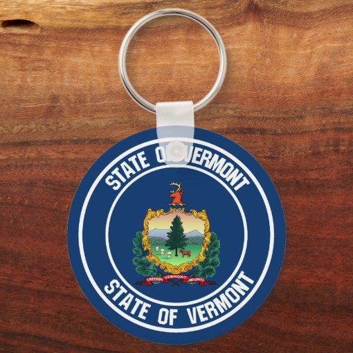 Vermont Round Emblem Keychain | Zazzle