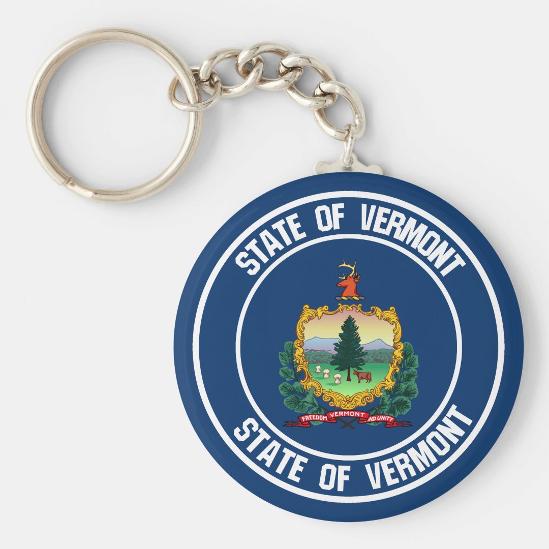 Vermont Round Emblem Keychain | Zazzle