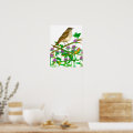 Vermont State Bird Hermit Thrush Clover Poster | Zazzle
