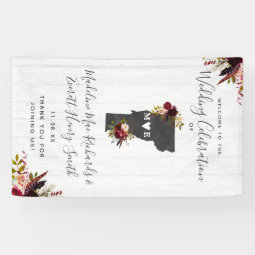 Vermont State Destination Rustic Wedding Welcome Banner | Zazzle