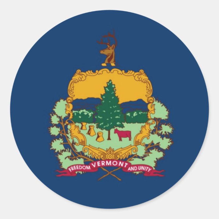 Vermont State Flag Classic Round Sticker | Zazzle.com