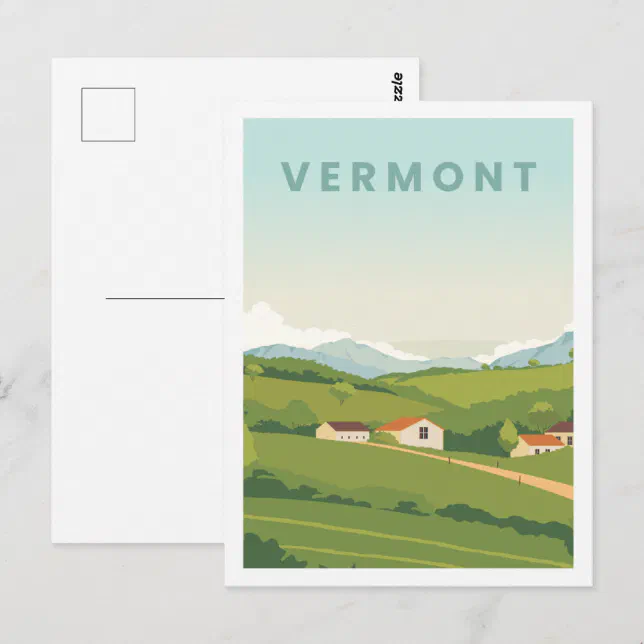Vermont USA Famous Travel Place Illustration Postcard | Zazzle