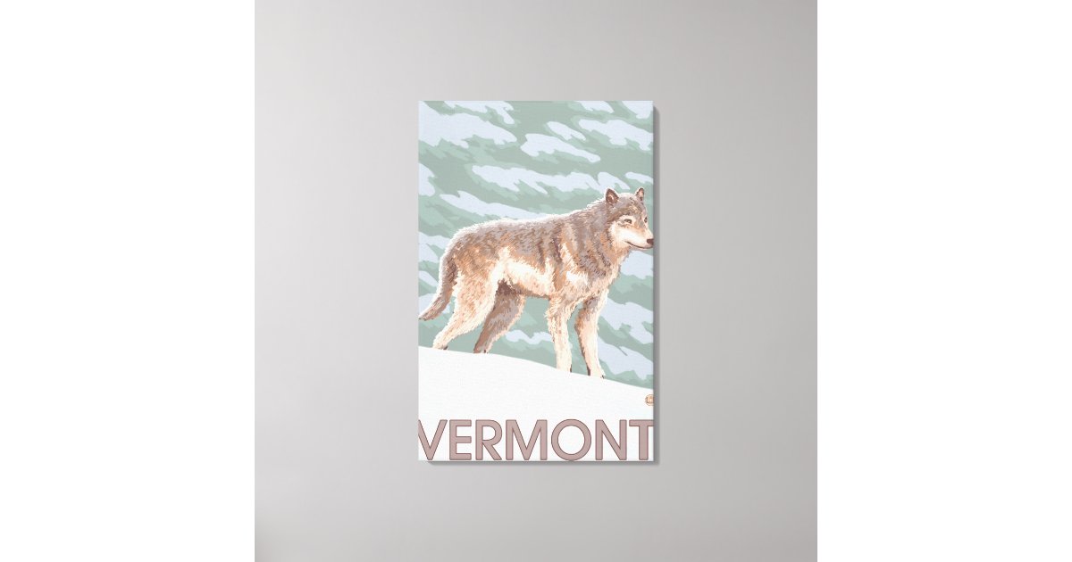 VermontWolf Scene Canvas Print | Zazzle