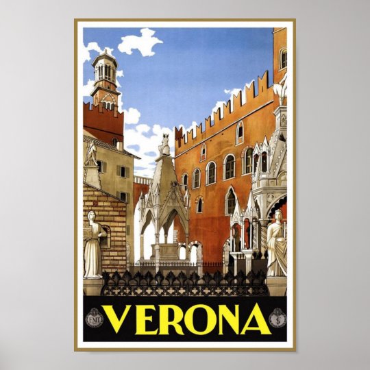 Verona Italy Vintage Travel Poster | Zazzle.com