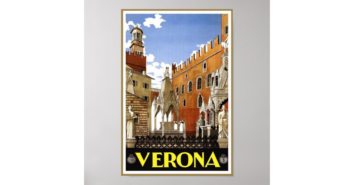 Verona Italy Vintage Travel Poster | Zazzle.com