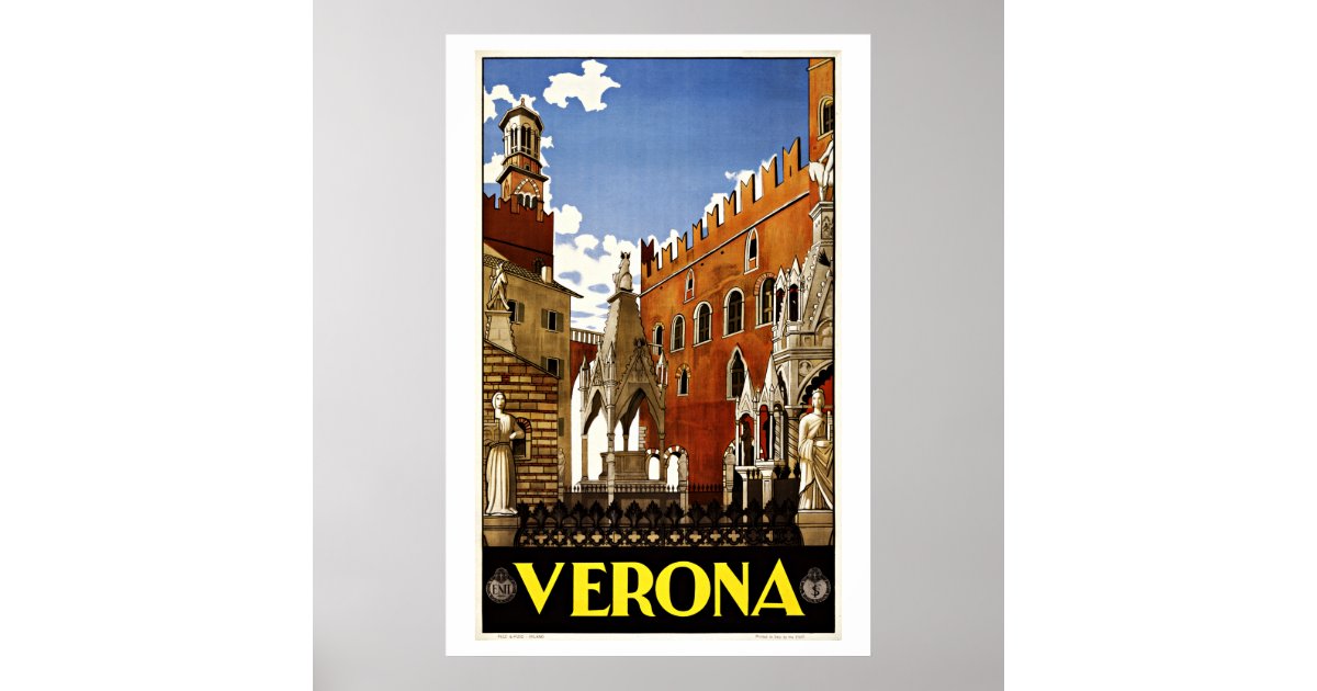 Verona Italy Vintage Travel Poster | Zazzle