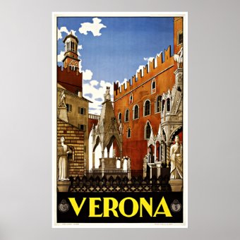 Verona Italy - Vintage Travel Posters | Zazzle