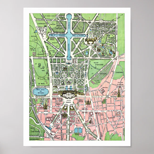 Versailles Map Poster | Zazzle