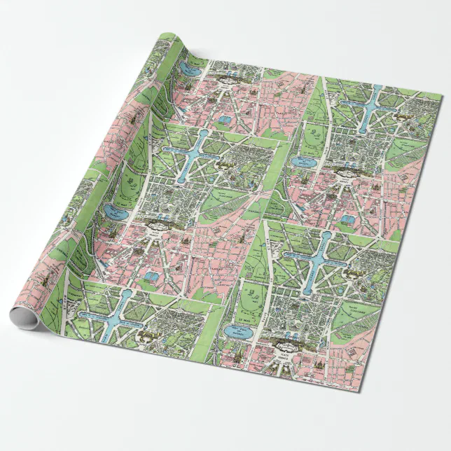 Versailles Map Wrapping Paper | Zazzle