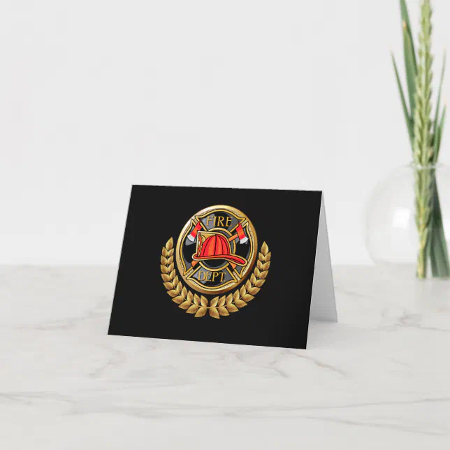 Version 2 Fire Department Thank You or Blank Note Note Card | Zazzle