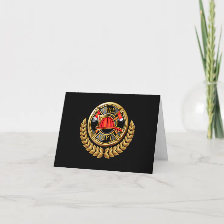 Version 2 Fire Department Thank You or Blank Note Note Card | Zazzle