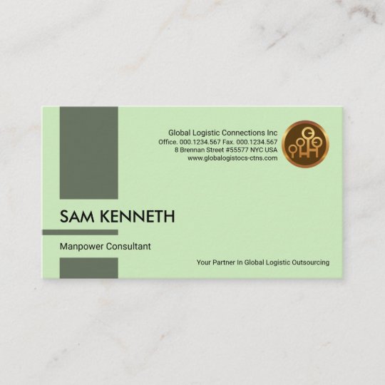 Vertical Column Stripe Manpower Recruitment Business Card | Zazzle.com