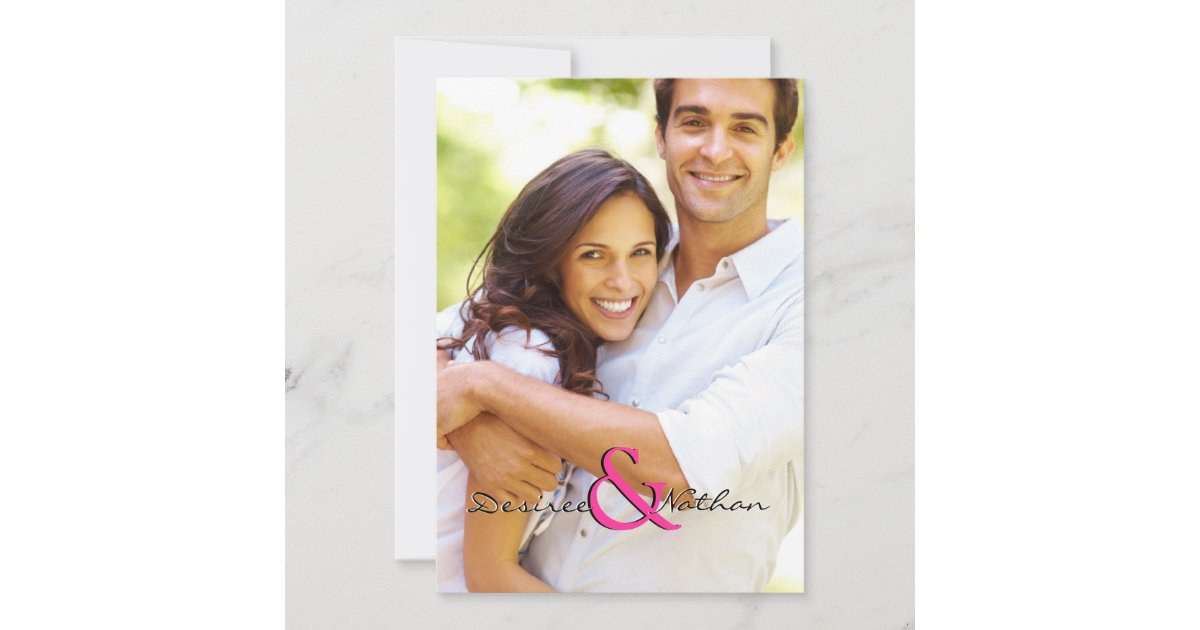 Vertical Customizable Photo Wedding Invitation | Zazzle