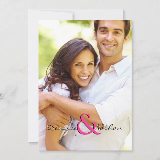 Vertical Customizable Photo Wedding Invitation | Zazzle