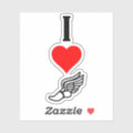 Vertical I Love Track and Field I Heart Running Sticker | Zazzle