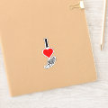 Vertical I Love Track and Field I Heart Running Sticker | Zazzle
