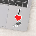 Vertical I Love Track and Field I Heart Running Sticker | Zazzle