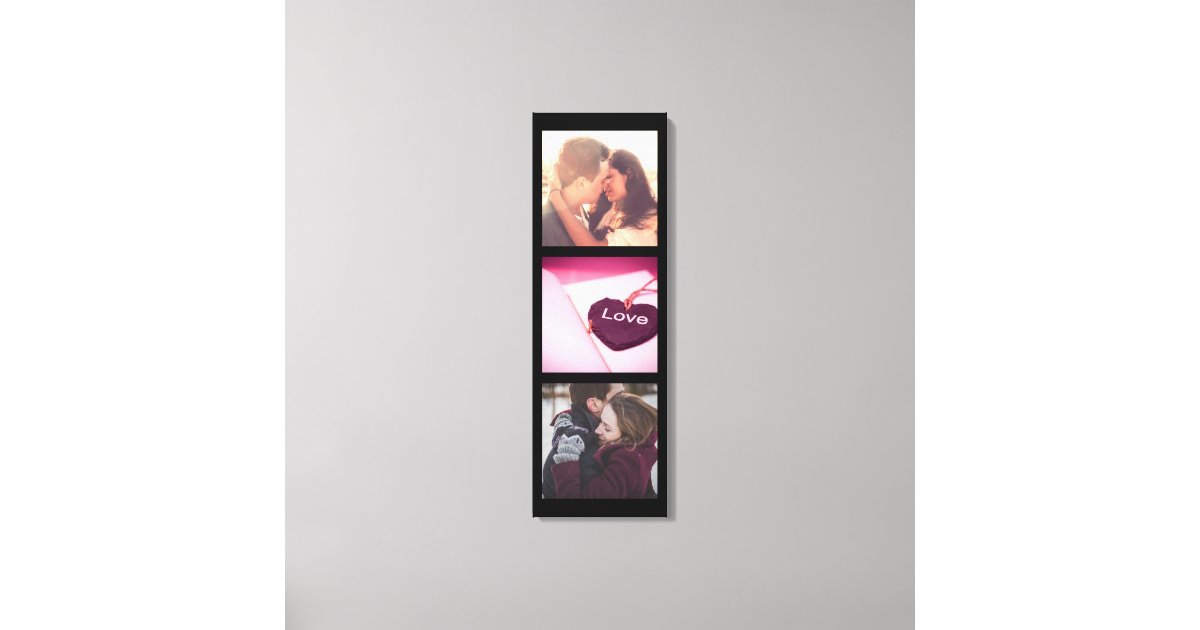 Vertical photo collage canvas print | Zazzle