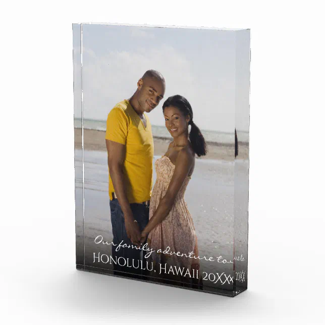 Vertical Portrait Vacation Souvenir Family Reunion Photo Block | Zazzle