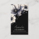 Vertical QR Code Black Floral Elegant Professional Business Card | Zazzle
