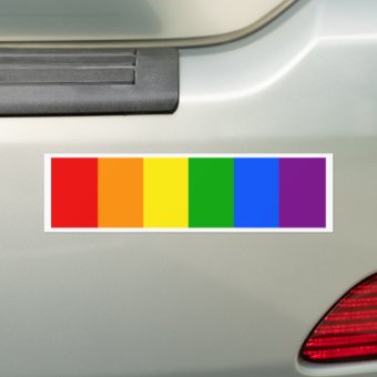 "VERTICAL RAINBOW STRIPES" BUMPER STICKER | Zazzle