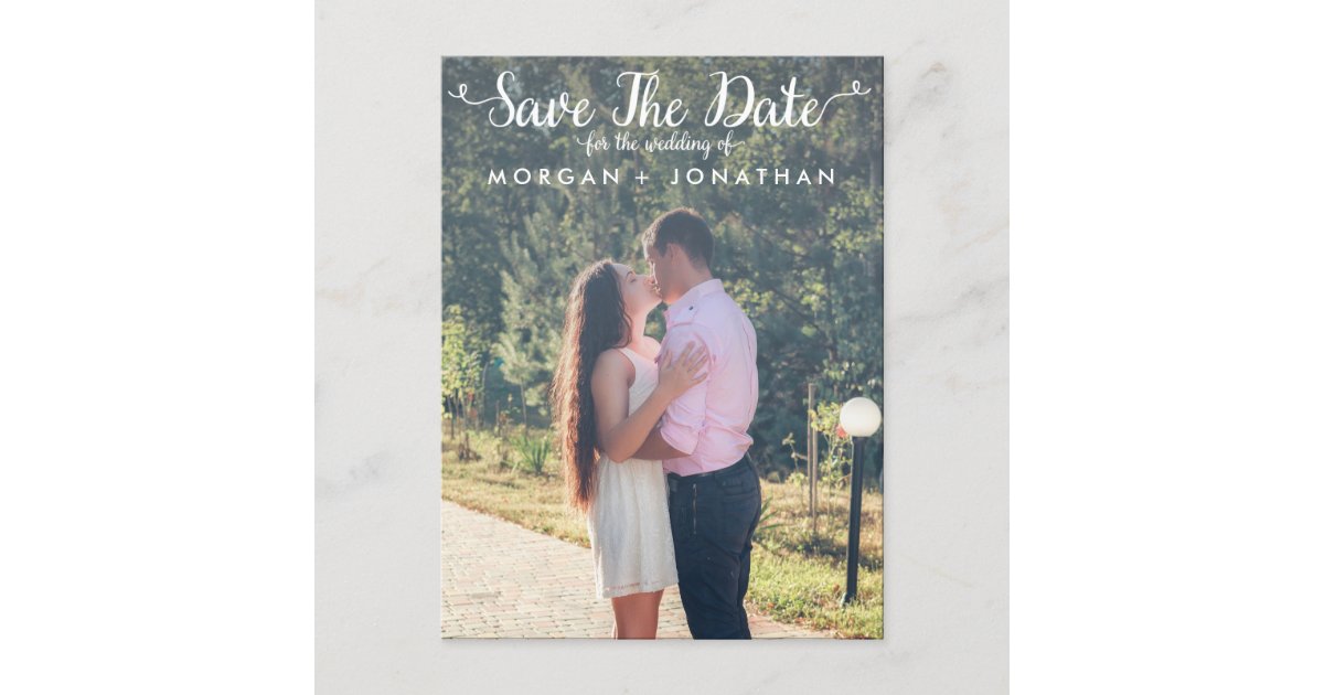 Vertical Save The Date Postcard Template | Zazzle