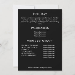 Vertical Script In Loving Memory funeral program | Zazzle