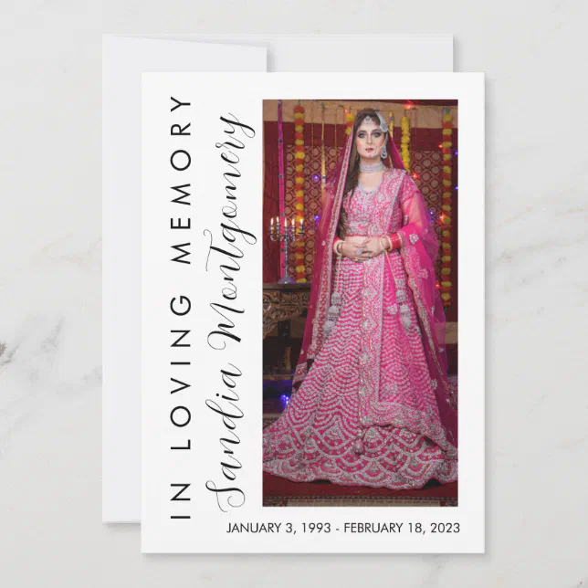 Vertical Script In Loving Memory funeral program | Zazzle