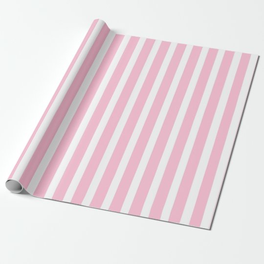 Vertical Soft Pink and White Stripes Wrapping Paper | Zazzle.com