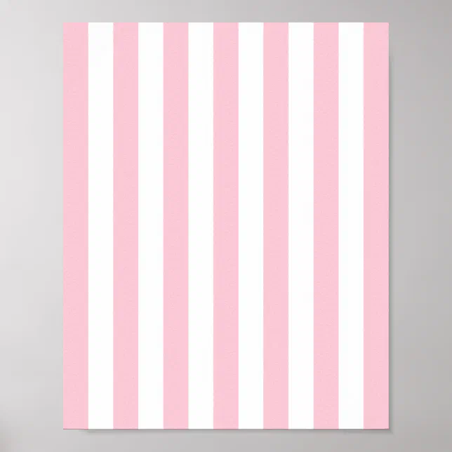 Vertical Stripes Baby Pink And White Striped Poster | Zazzle