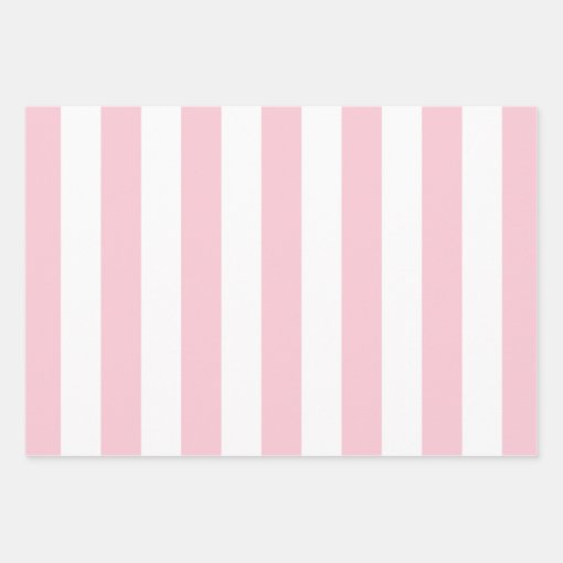 Vertical Stripes Baby Pink And White Striped Wrapping Paper Sheets | Zazzle