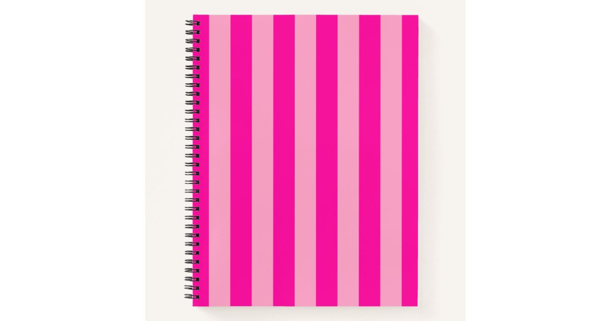Vertical Stripes Hot Pink Notebook | Zazzle